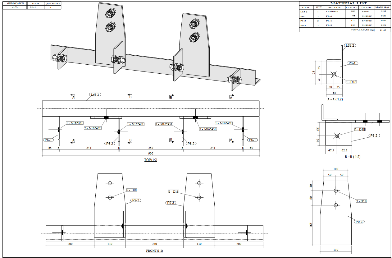 ベトナム鉄骨製作図 Tekla 202306